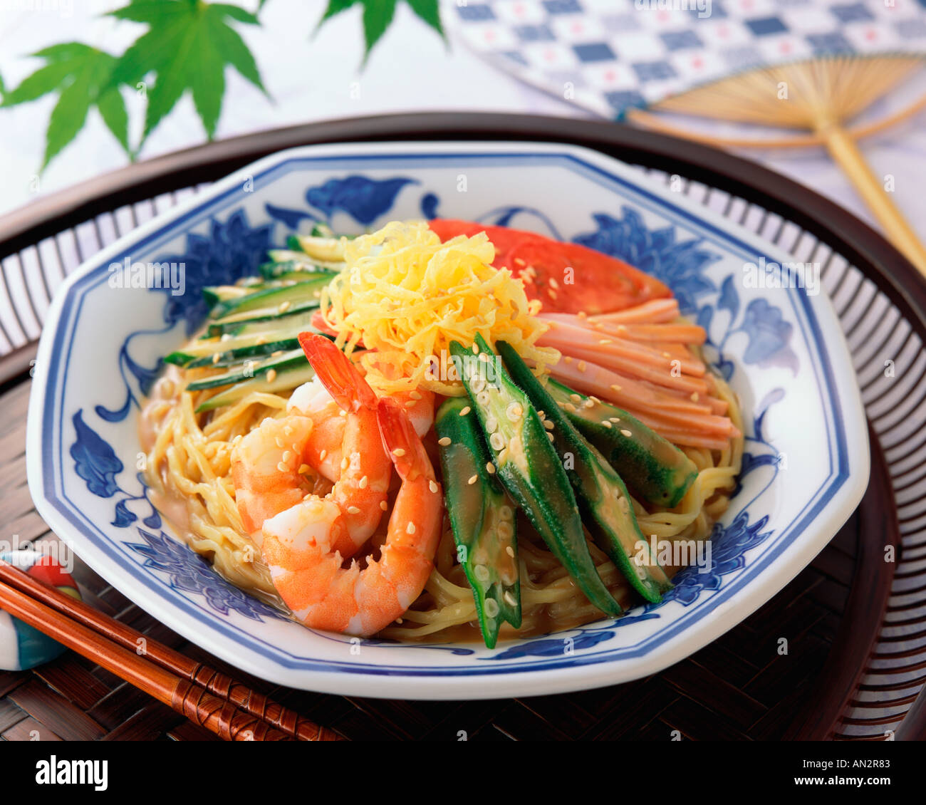 Cold noodle with vegetables Stock Photo - Alamy