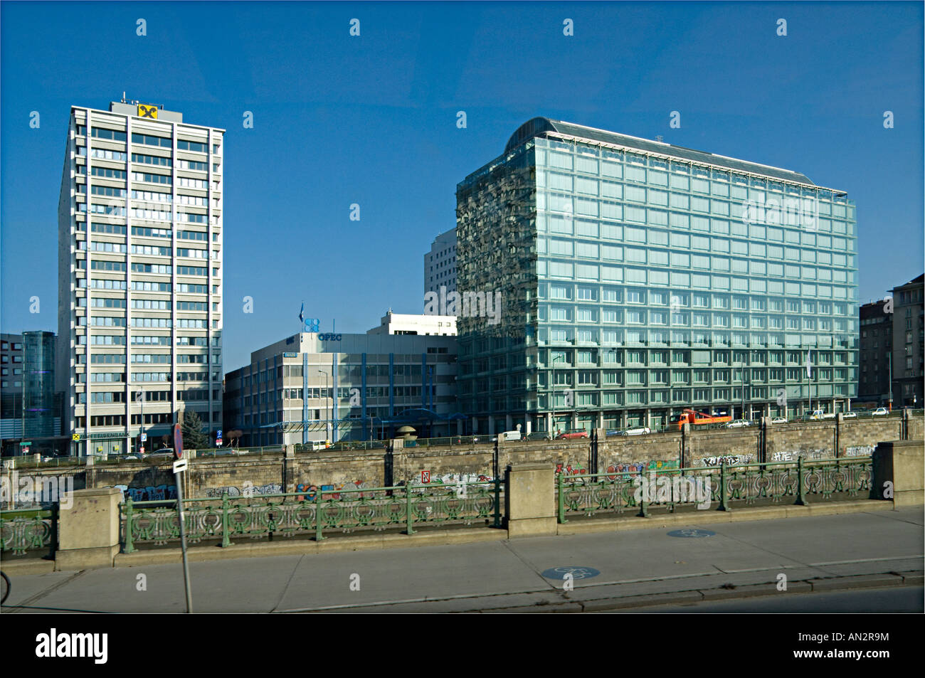 Modern office buildings with OPEC in the centre - Vienna, Austria Stock ...