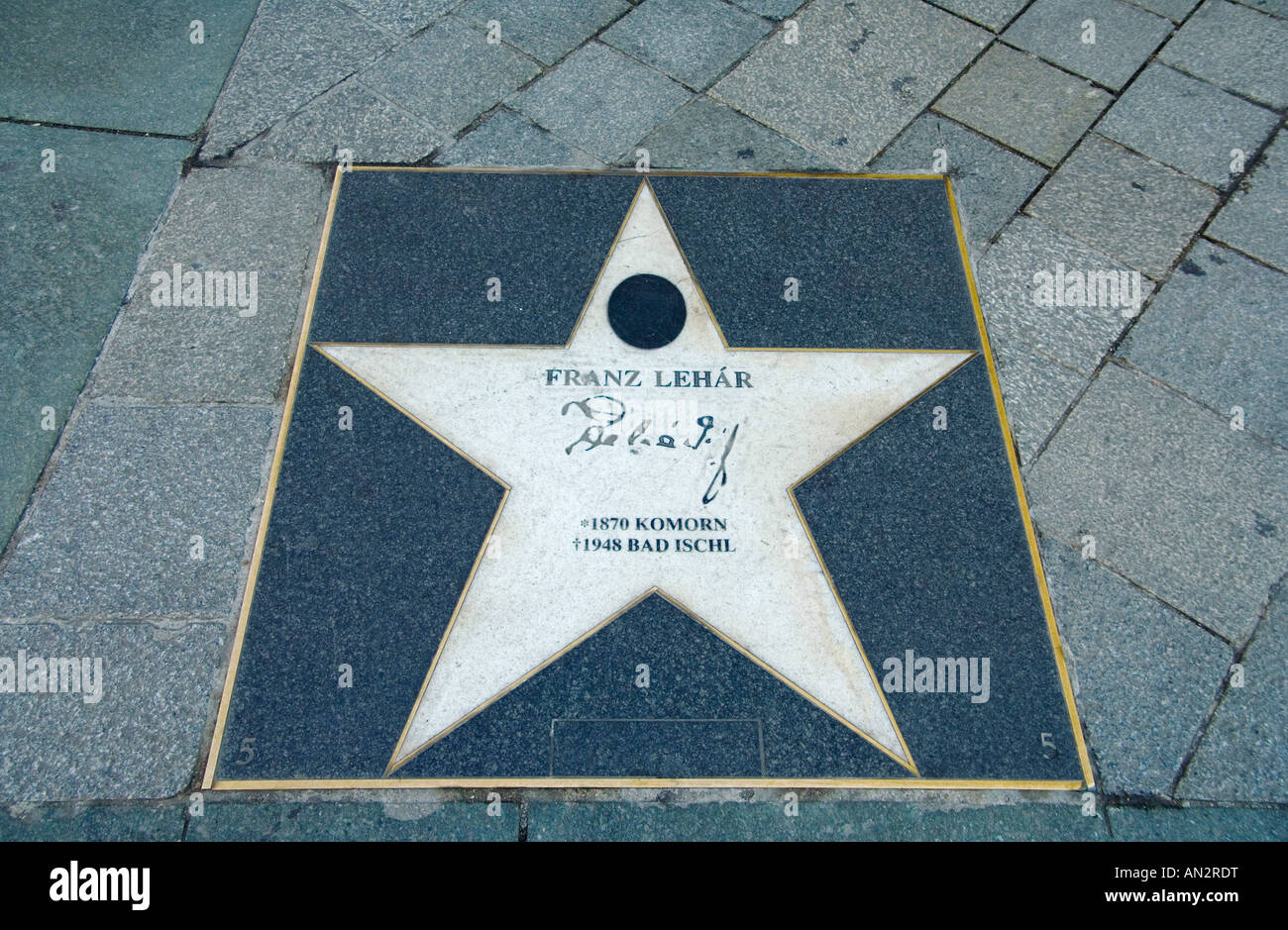 Stars inset into the pavement around the cathedral in Vienna, celebrate ...