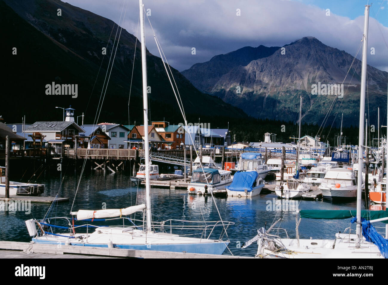 Boat dock at Seward, Alaska Stock Photo - Alamy