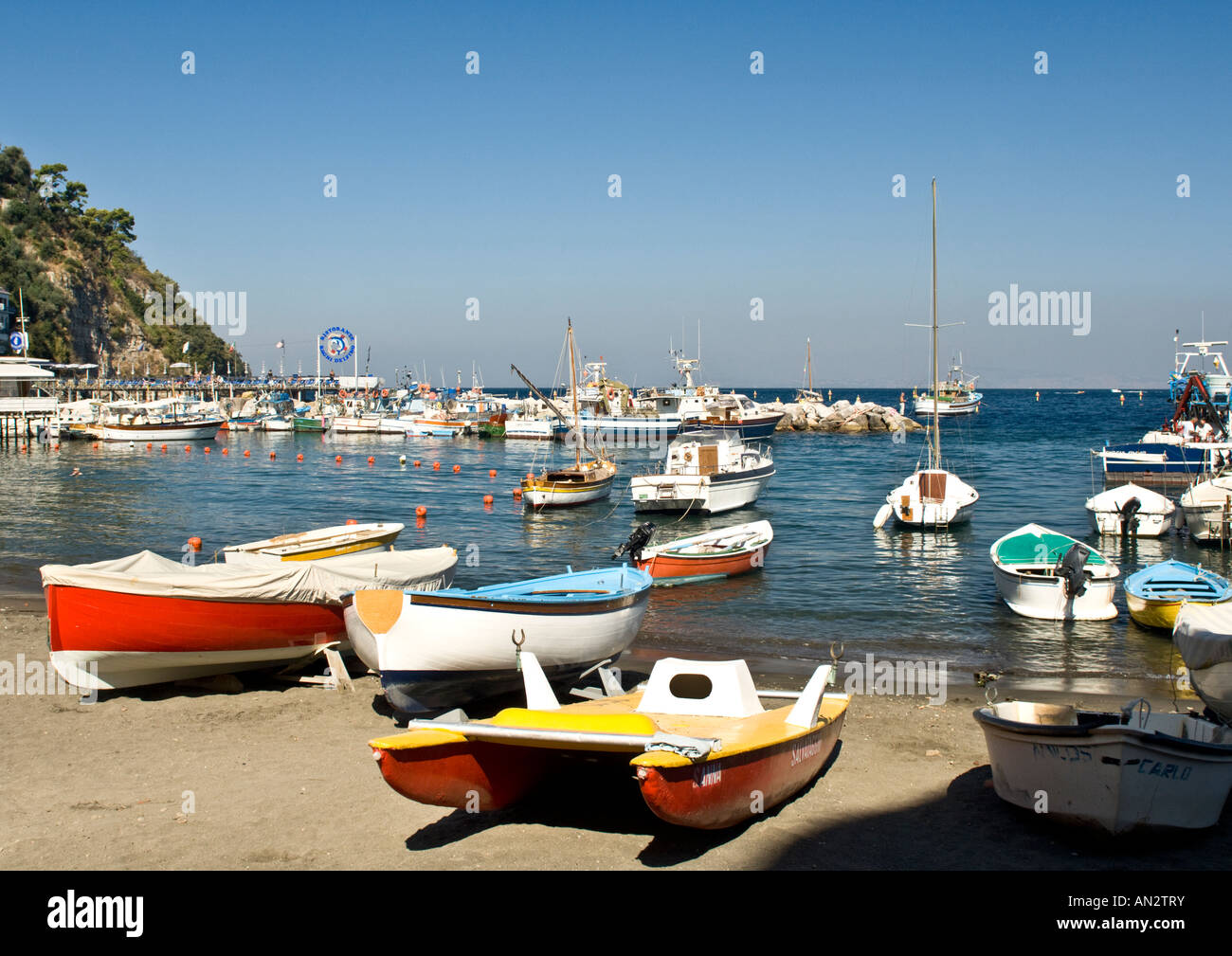 Colourful boats at Marina Grande, Sorrento, Italy Stock Photo - Alamy