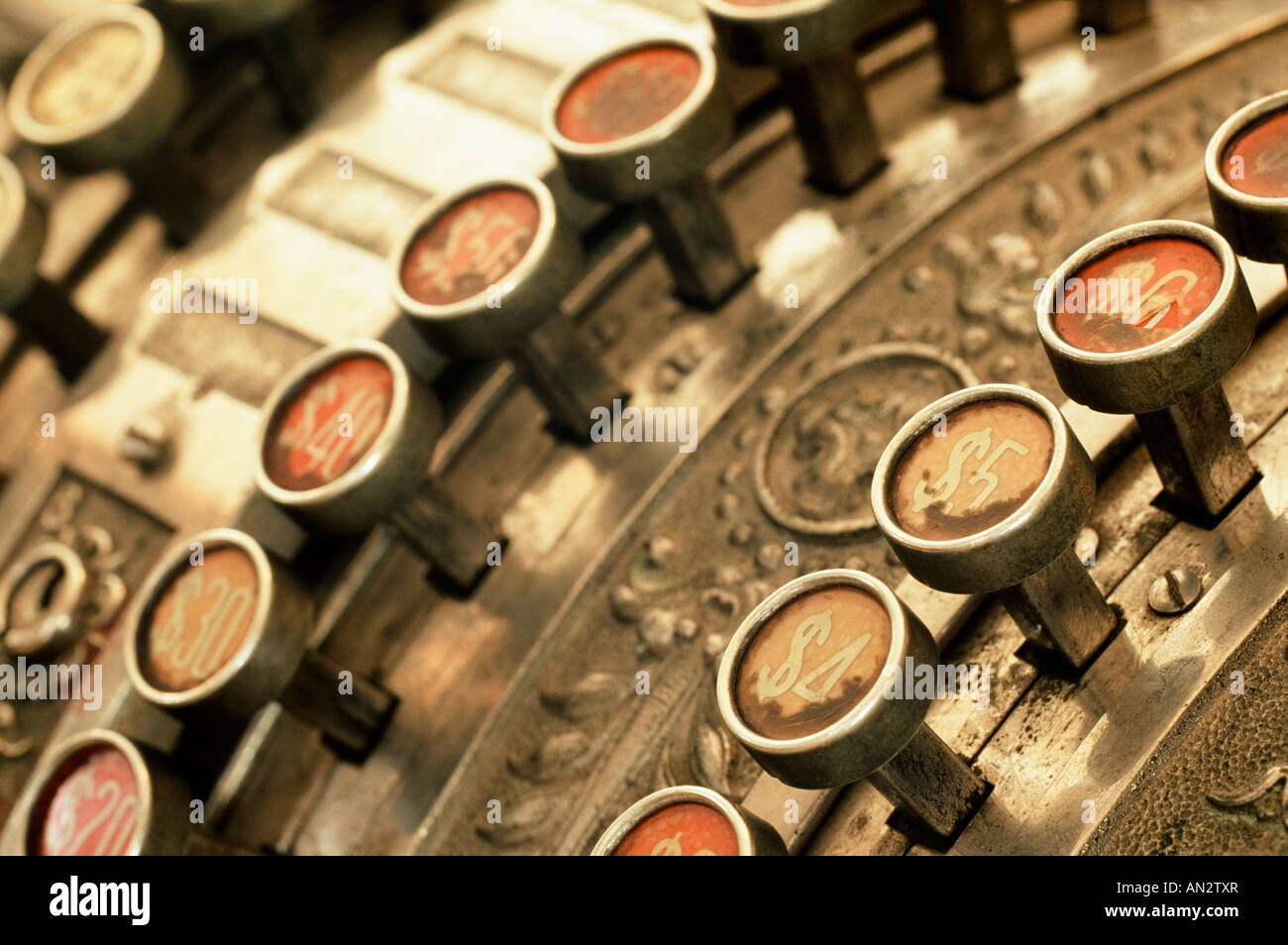 Close-up of vintage cash register Stock Photo - Alamy