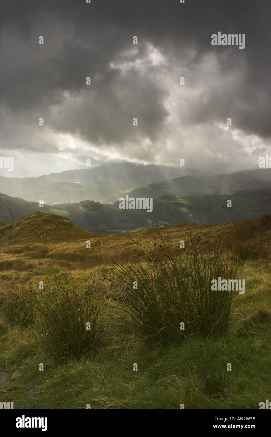 rain storms over the lakeland fells of the english lake district Stock ...