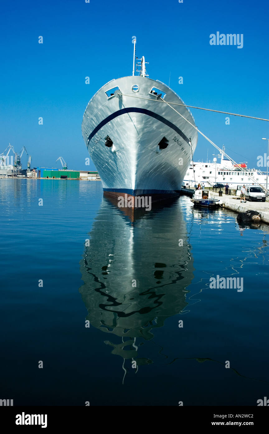 Pola Pula port harbour with ship in croatia Stock Photo - Alamy