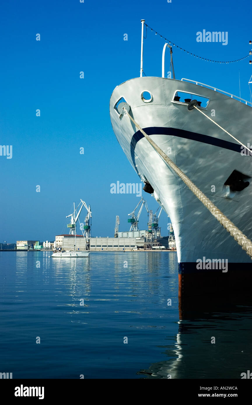 Pola Pula port harbour with ship in croatia Stock Photo - Alamy