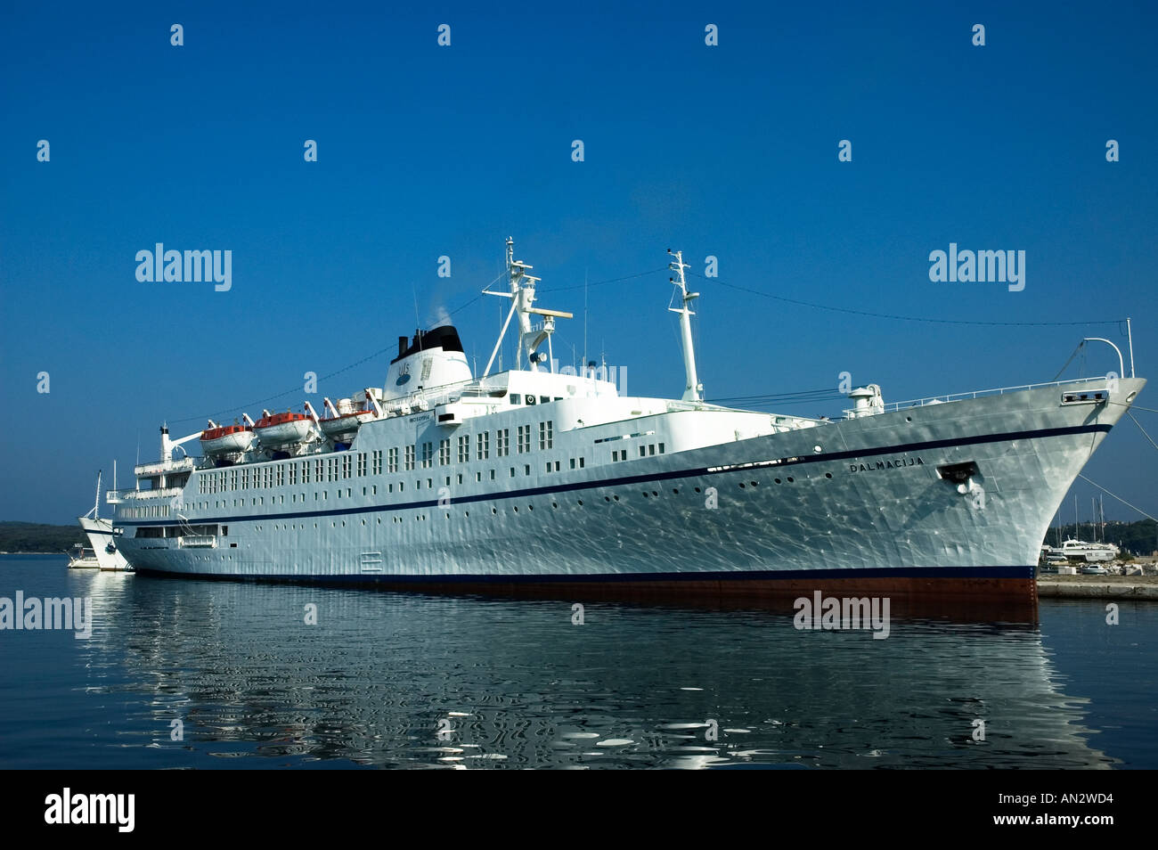 Pola Pula port harbour with ship in croatia Stock Photo - Alamy