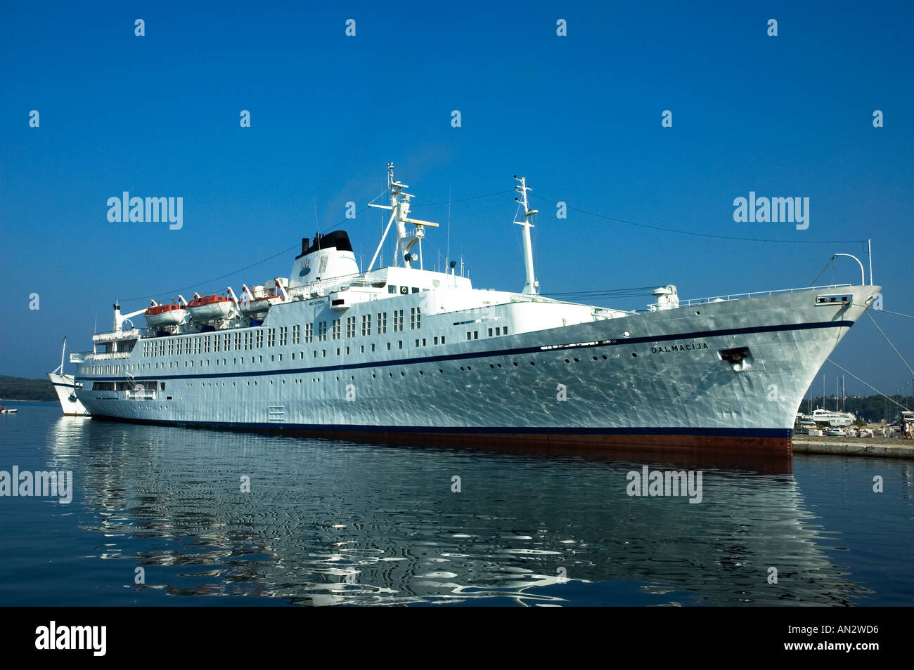 Pola Pula port harbour with ship in croatia Stock Photo - Alamy