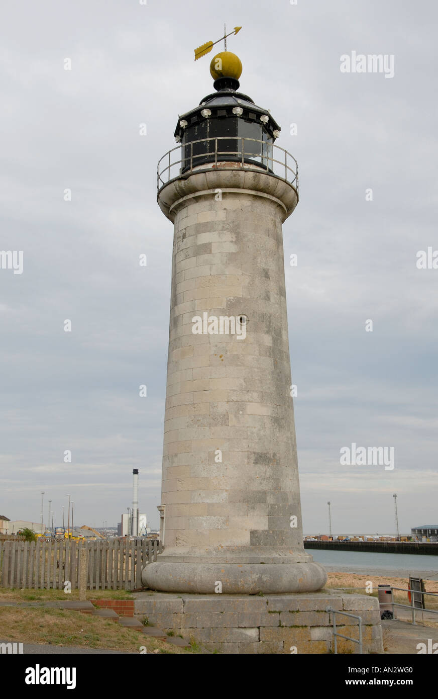 The now disused lighthouse at Kingston Beach Shoreham Stock Photo - Alamy