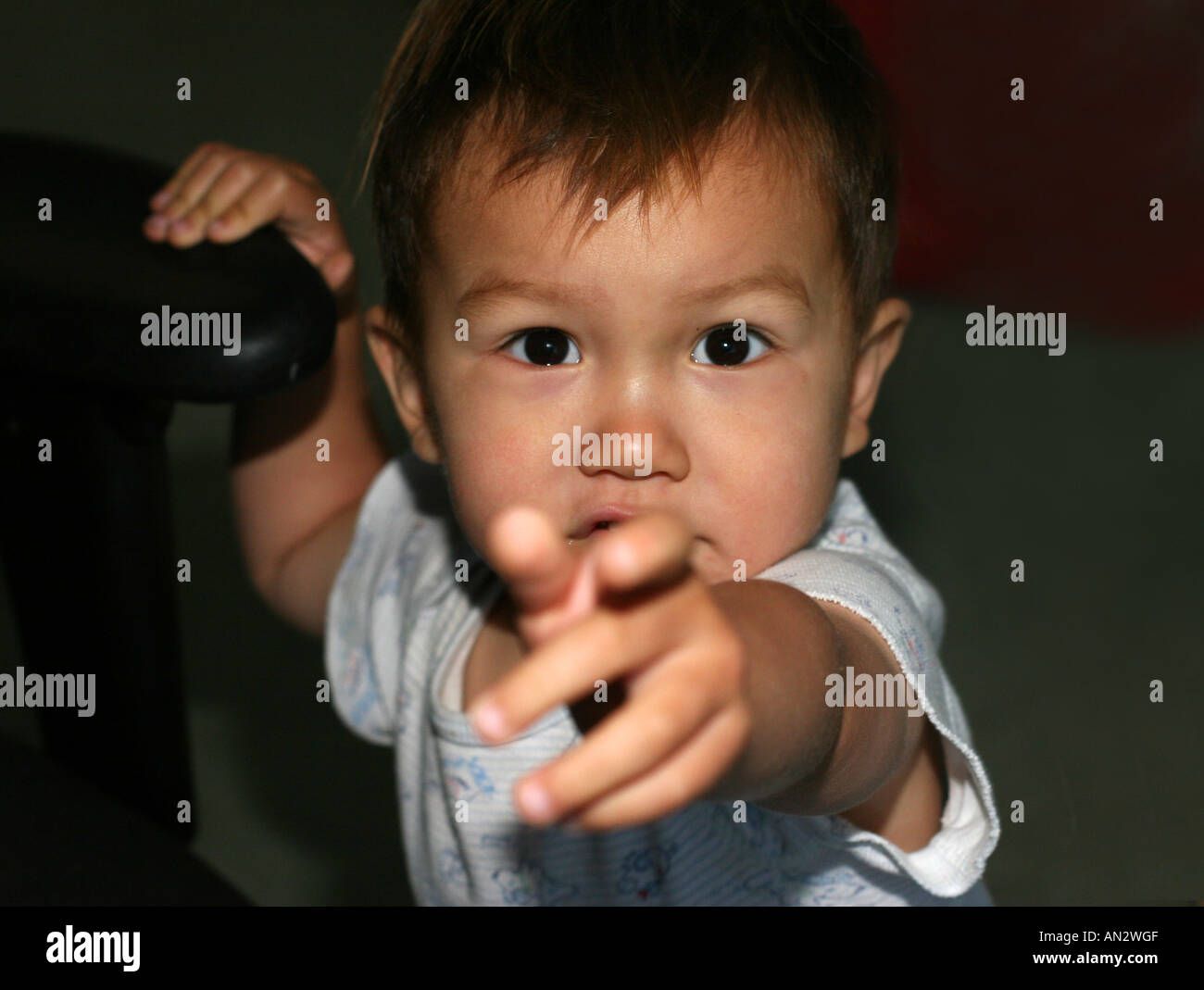 Toddler pointing finger Stock Photo - Alamy