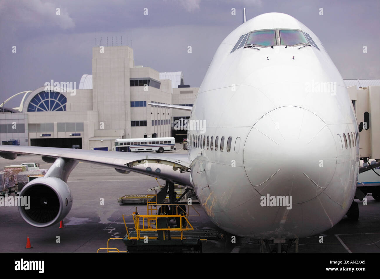Airplane Parked at Gate at LAX, Los Angeles Stock Photo - Alamy