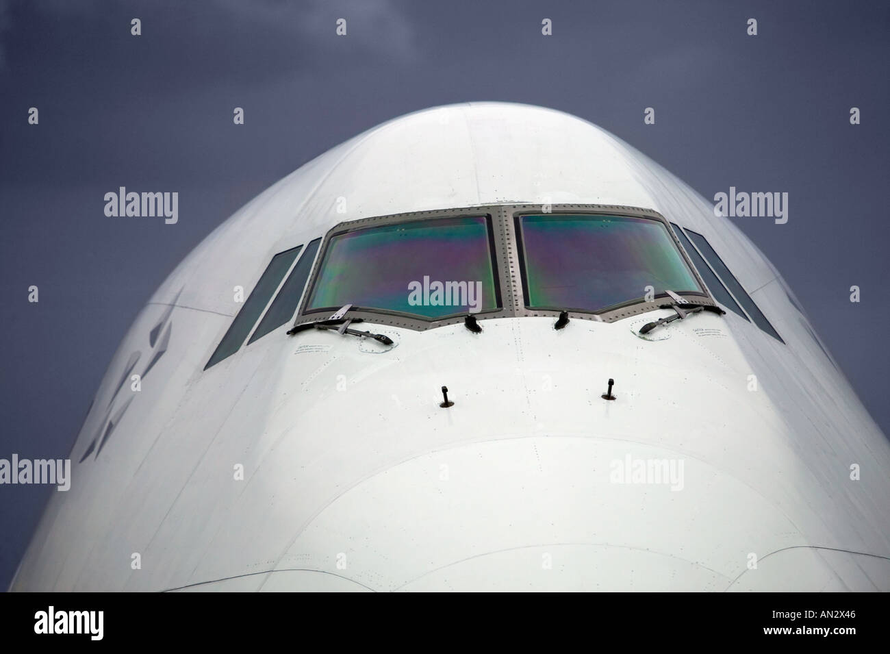 Cockpit Window on 747 Stock Photo - Alamy