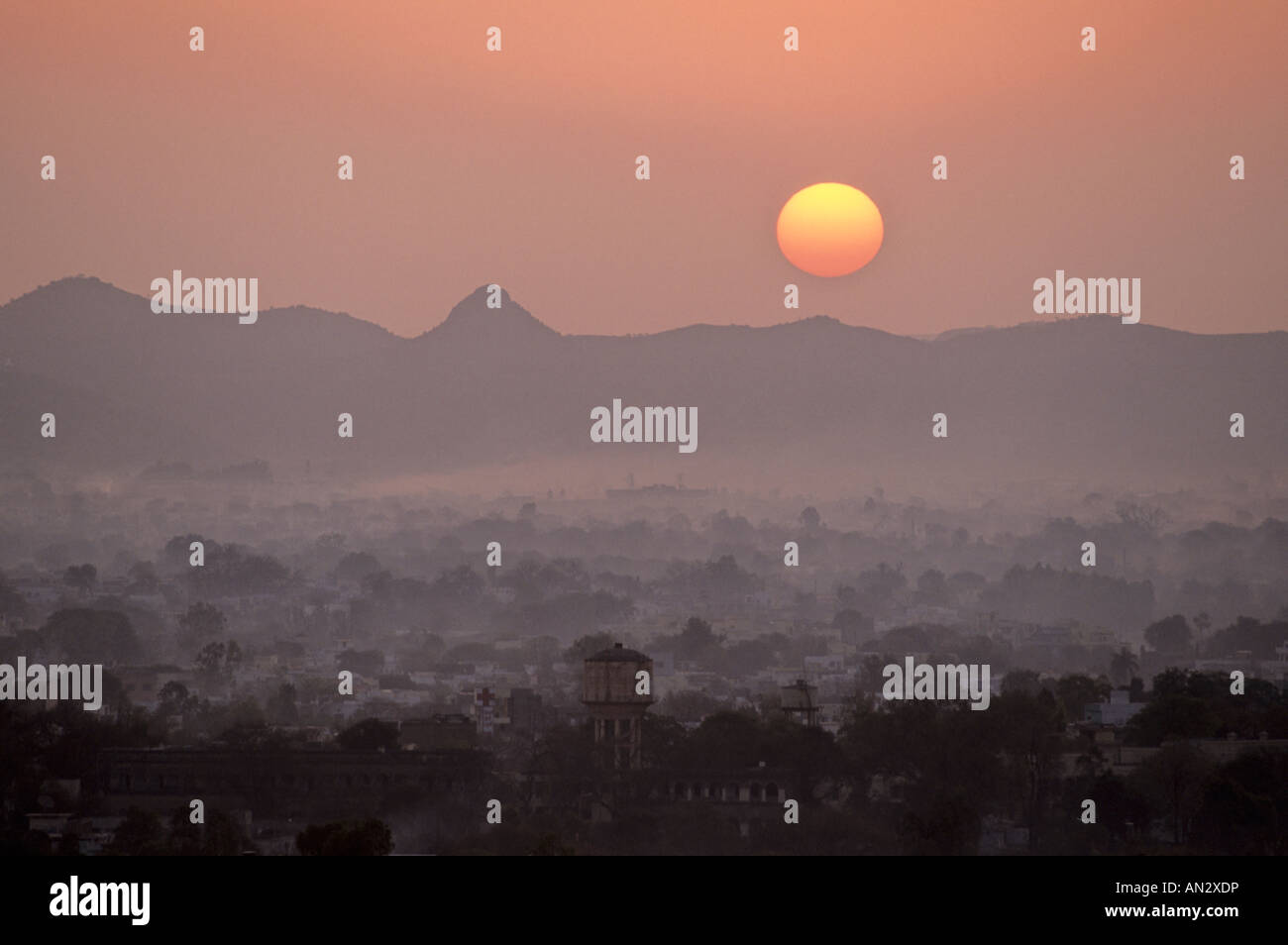 A beautiful sunrise over amazing Rajasthan, Udaipur IN Stock Photo - Alamy