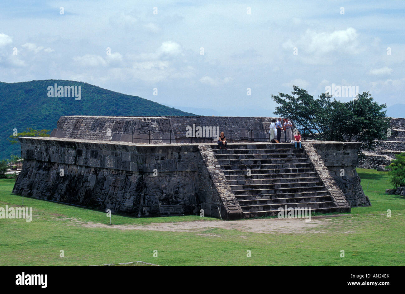 Pyramid of the Feathered Serpent at the ruins of Xochicalco near ...