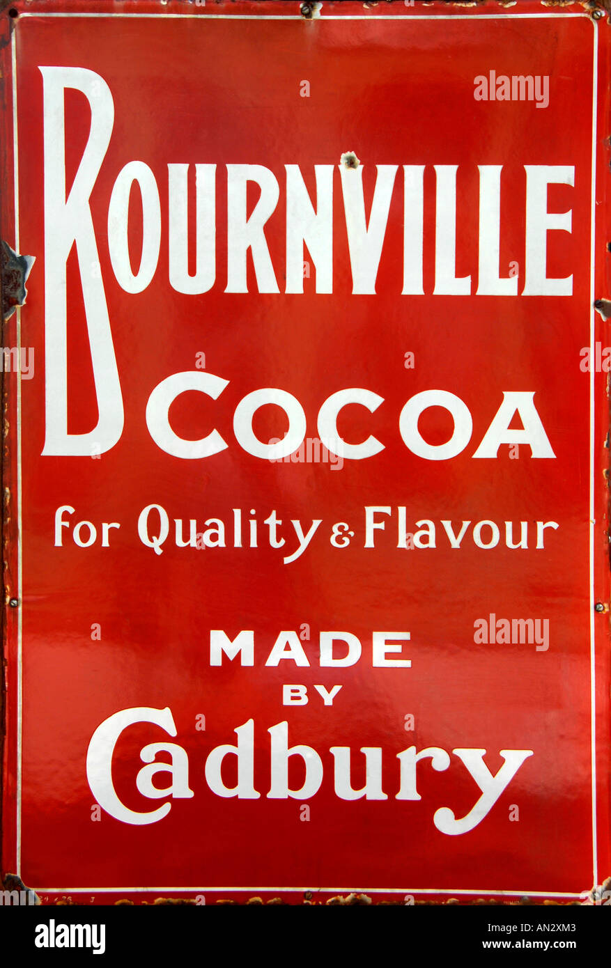 Vintage Advertisment Hoarding of Bournville Cocoa Stock Photo - Alamy