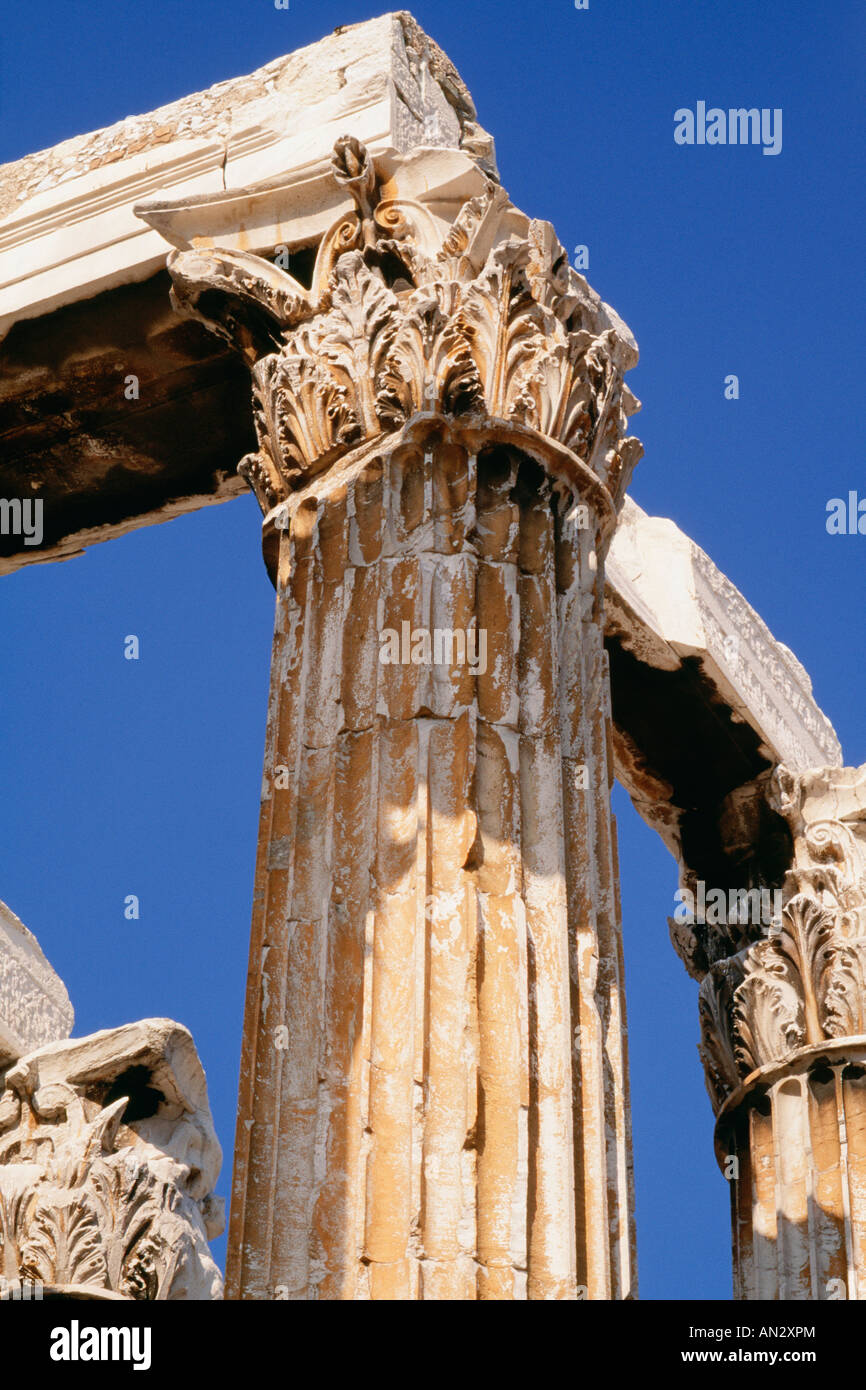 Corinthian Columns, Temple of Olympian Zeus, Athens, Greece Stock Photo ...