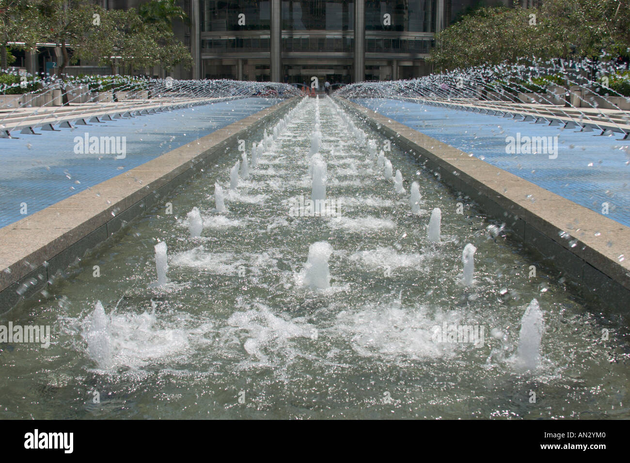 water fountain at petronas twin towers malaysia Stock Photo - Alamy