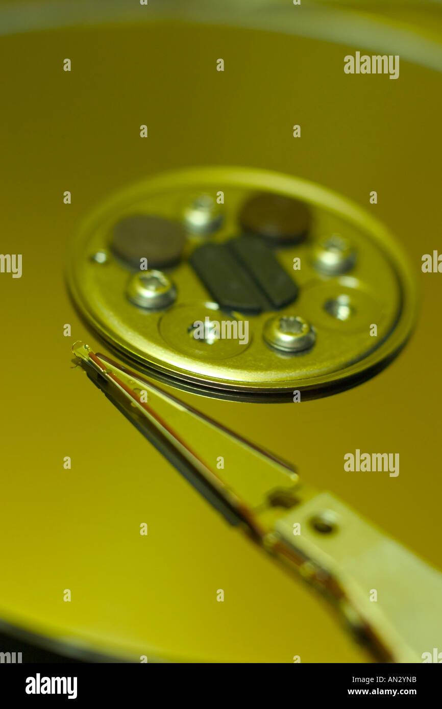 close up of hard disk drive read write head Stock Photo - Alamy