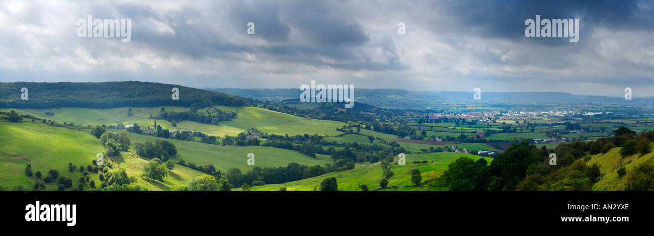 View from Haresfield Beacon towards Stonehouse and Oxlynch over ...