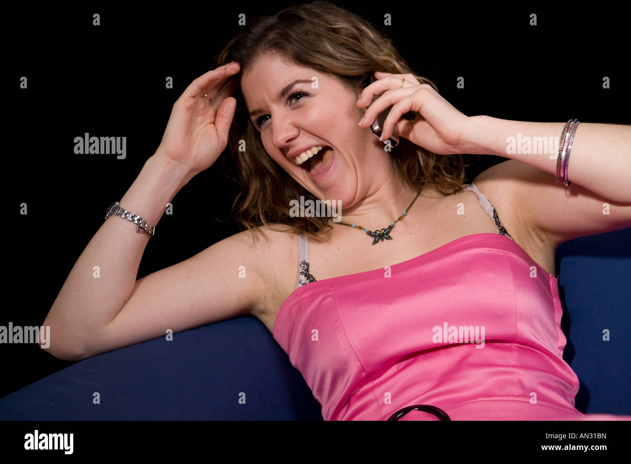 Female laughing mouth wide open hi-res stock photography and images - Alamy