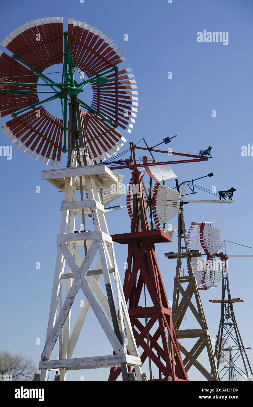 USA, TEXAS, Lubbock: American Wind Power Center Historic Windmills ...