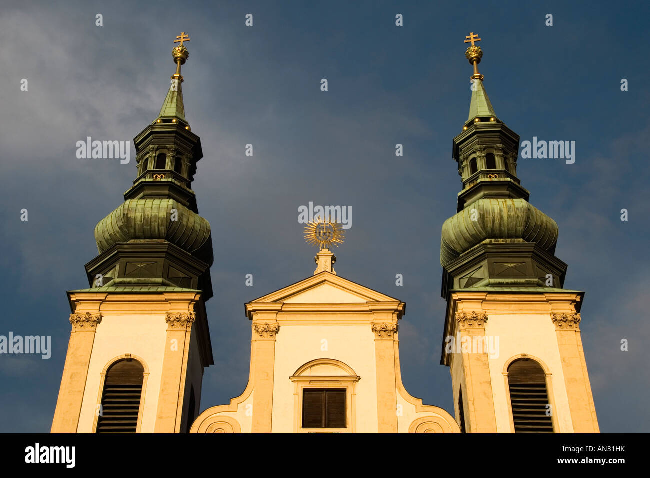 Facade and towers of Jesuit Church in Vienna, Austria Stock Photo - Alamy