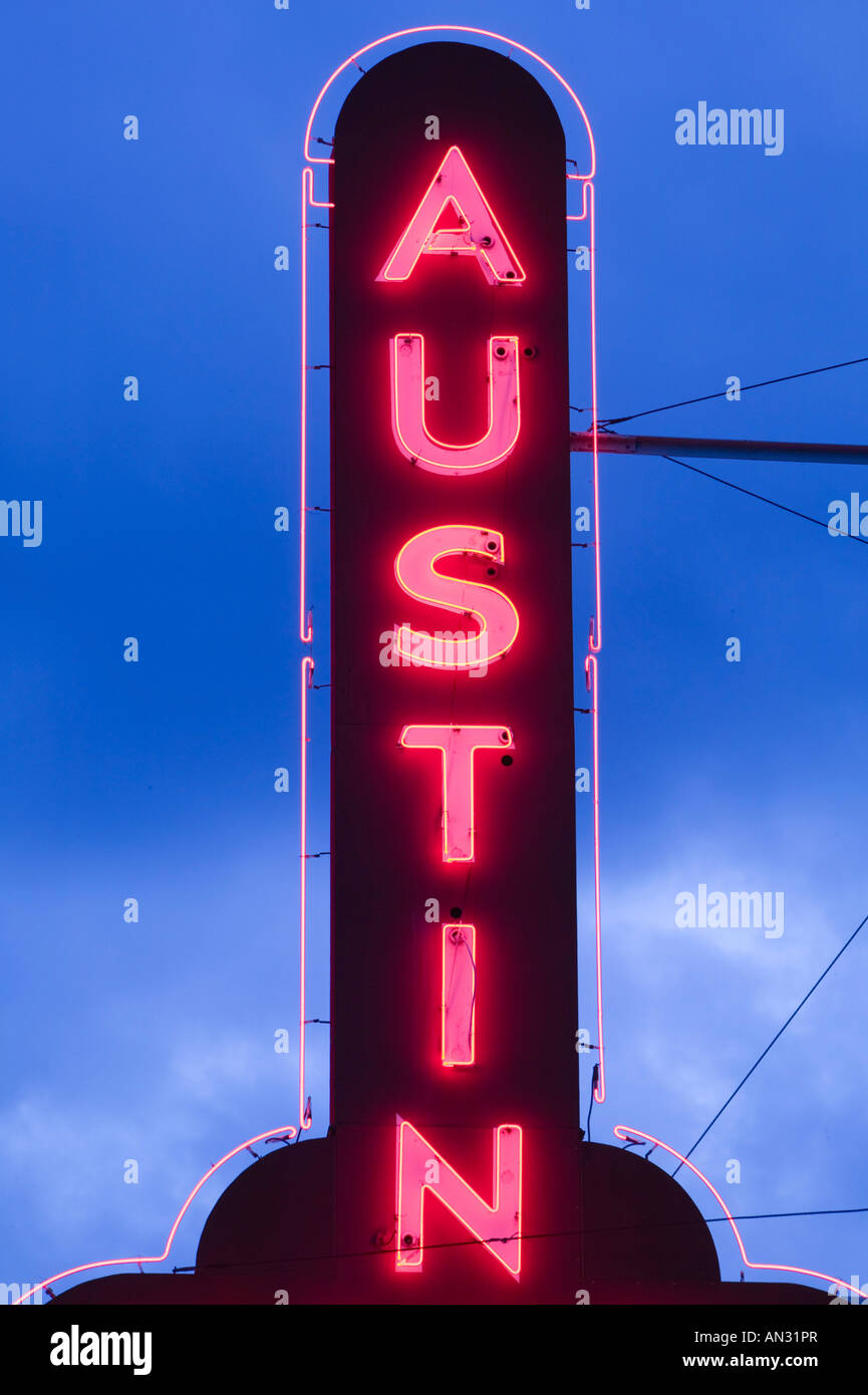 USA, TEXAS, Austin: Hip South Congress Ave. Neighborhood Neon Sign for ...