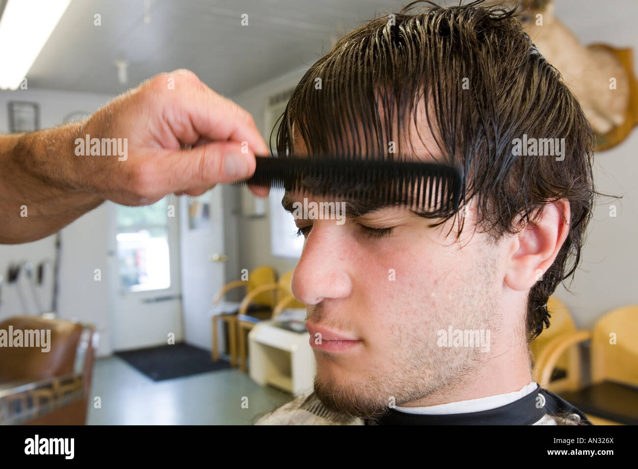 Barber haircut teen male hi-res stock photography and images - Alamy