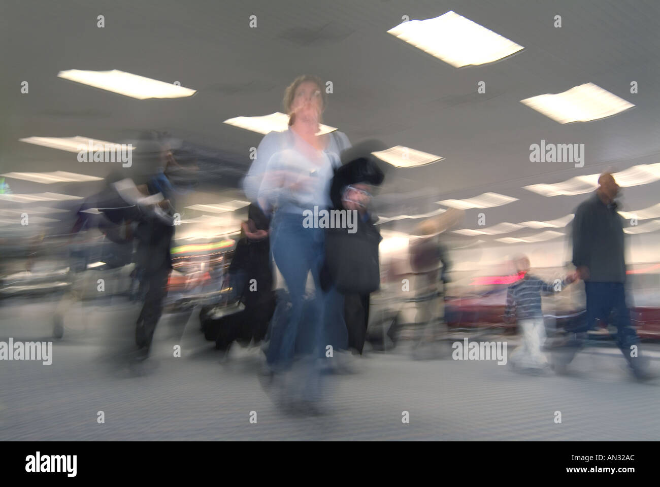 Rushing Through Airport Stock Photo - Alamy