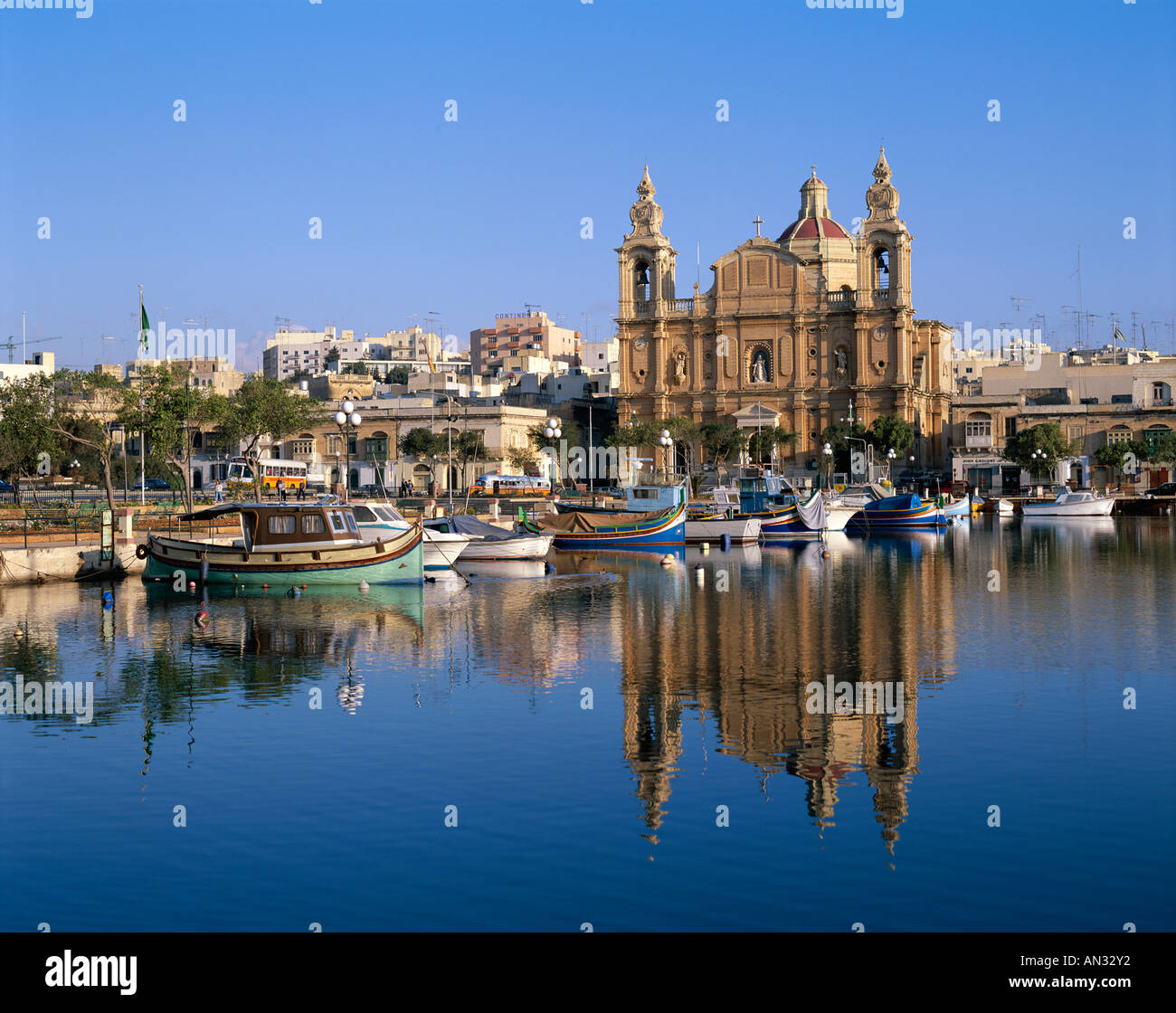 Town Skyline / St.Joseph Church & Harbour, Msida, Malta Stock Photo - Alamy