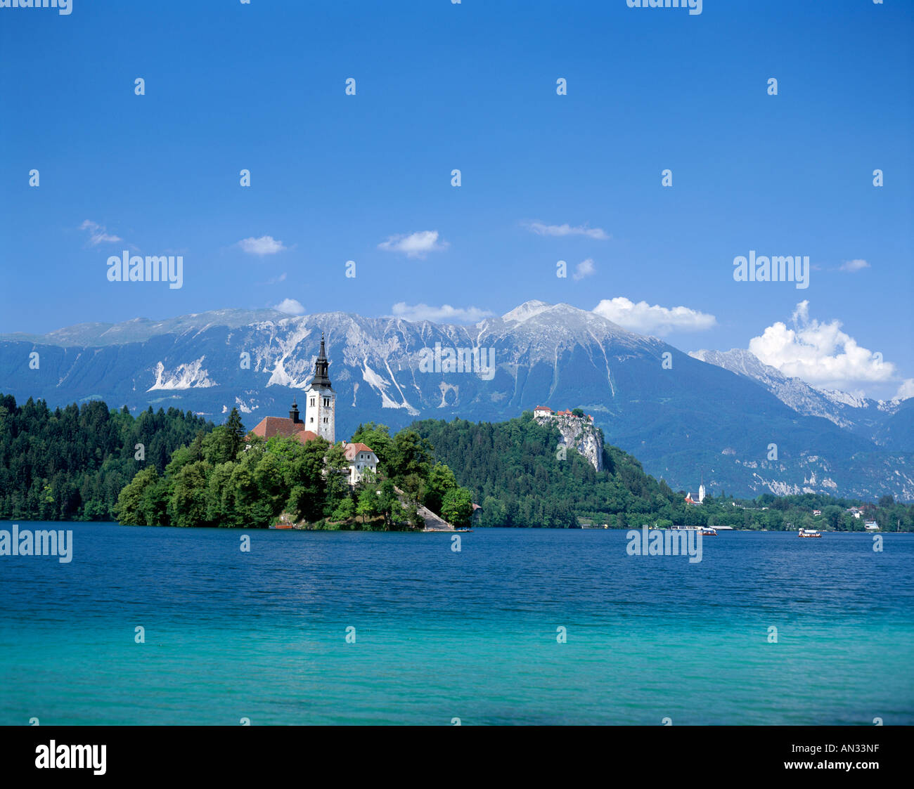Lake Bled / Church of the Assumption & Julian Alps, Bled, Gorenjska ...