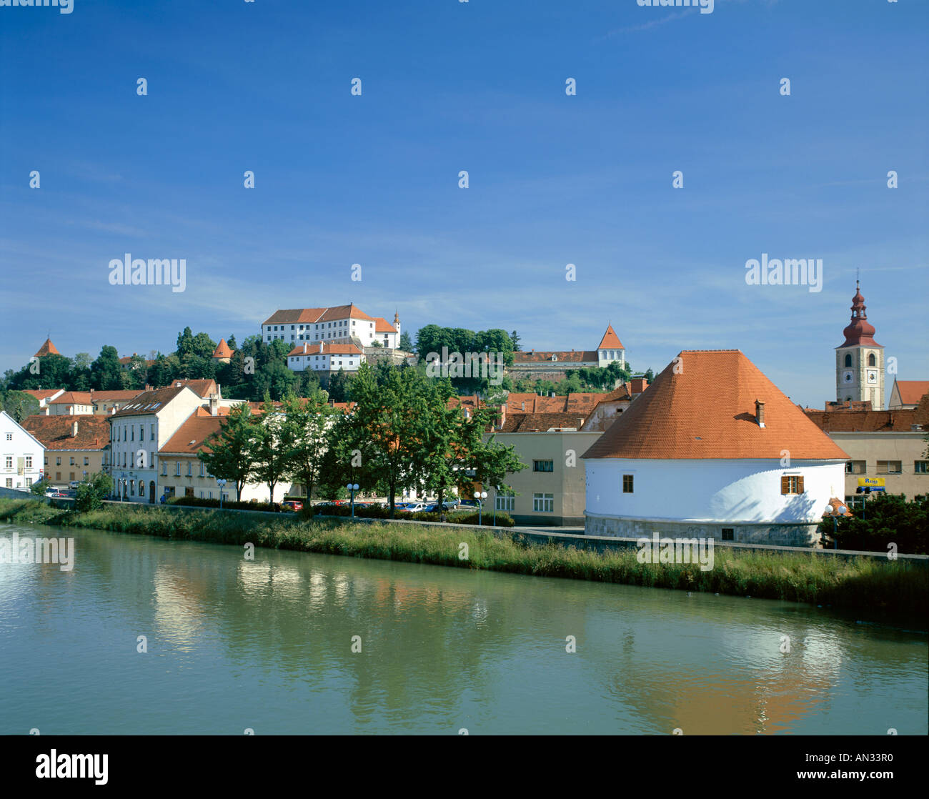 Town Skyline & Drava River, Ptuj, Stajerska, Slovenia Stock Photo - Alamy