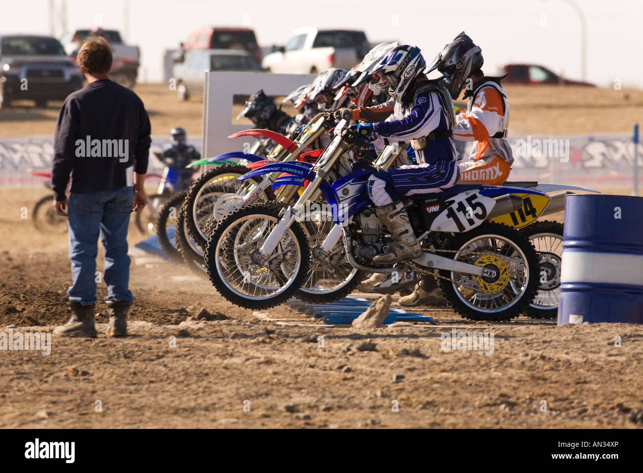The start of a motocross race Stock Photo - Alamy