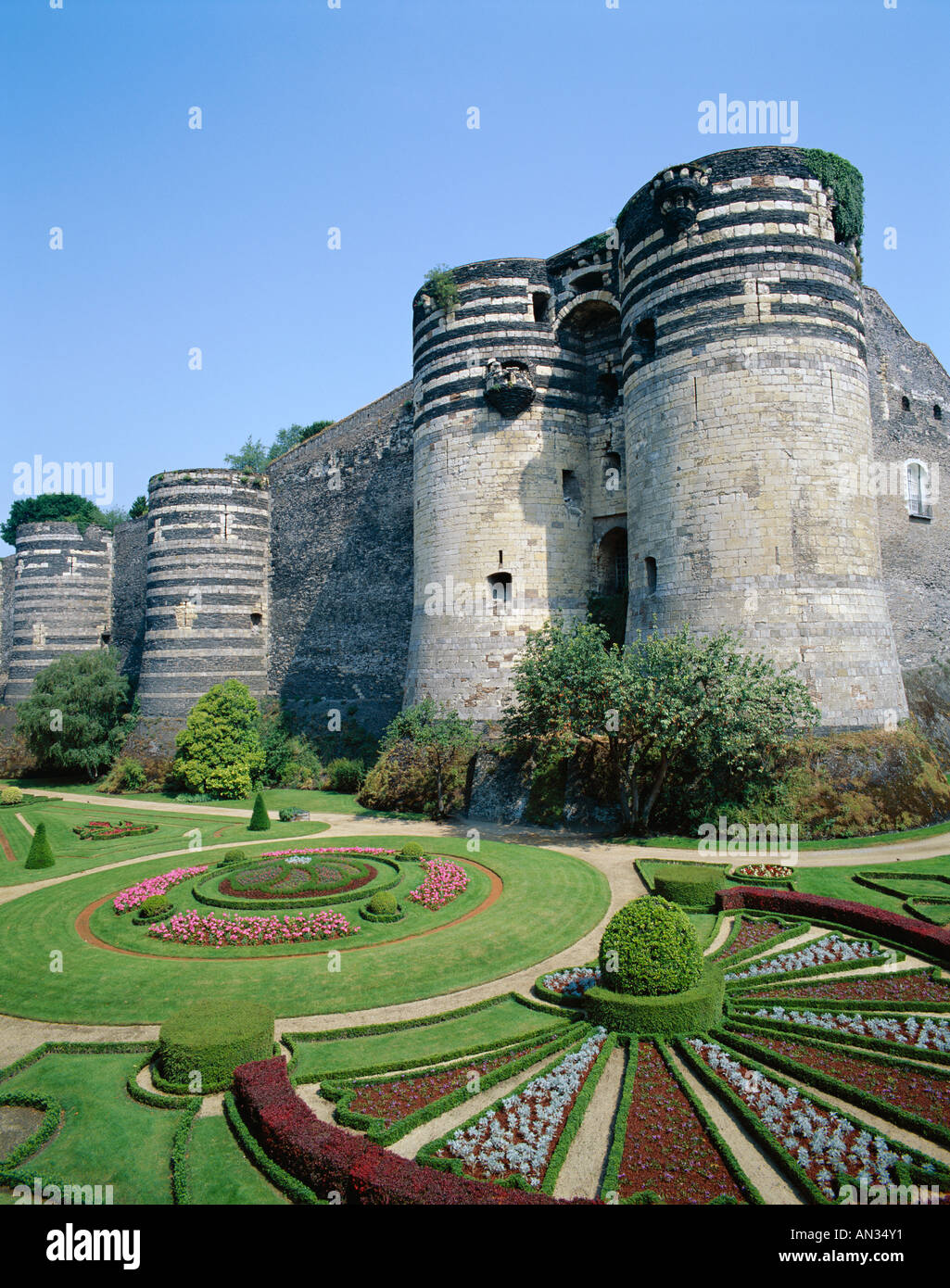 Chateau d'Angers / The Castle Walls, Angers, Loire Valley, France Stock ...