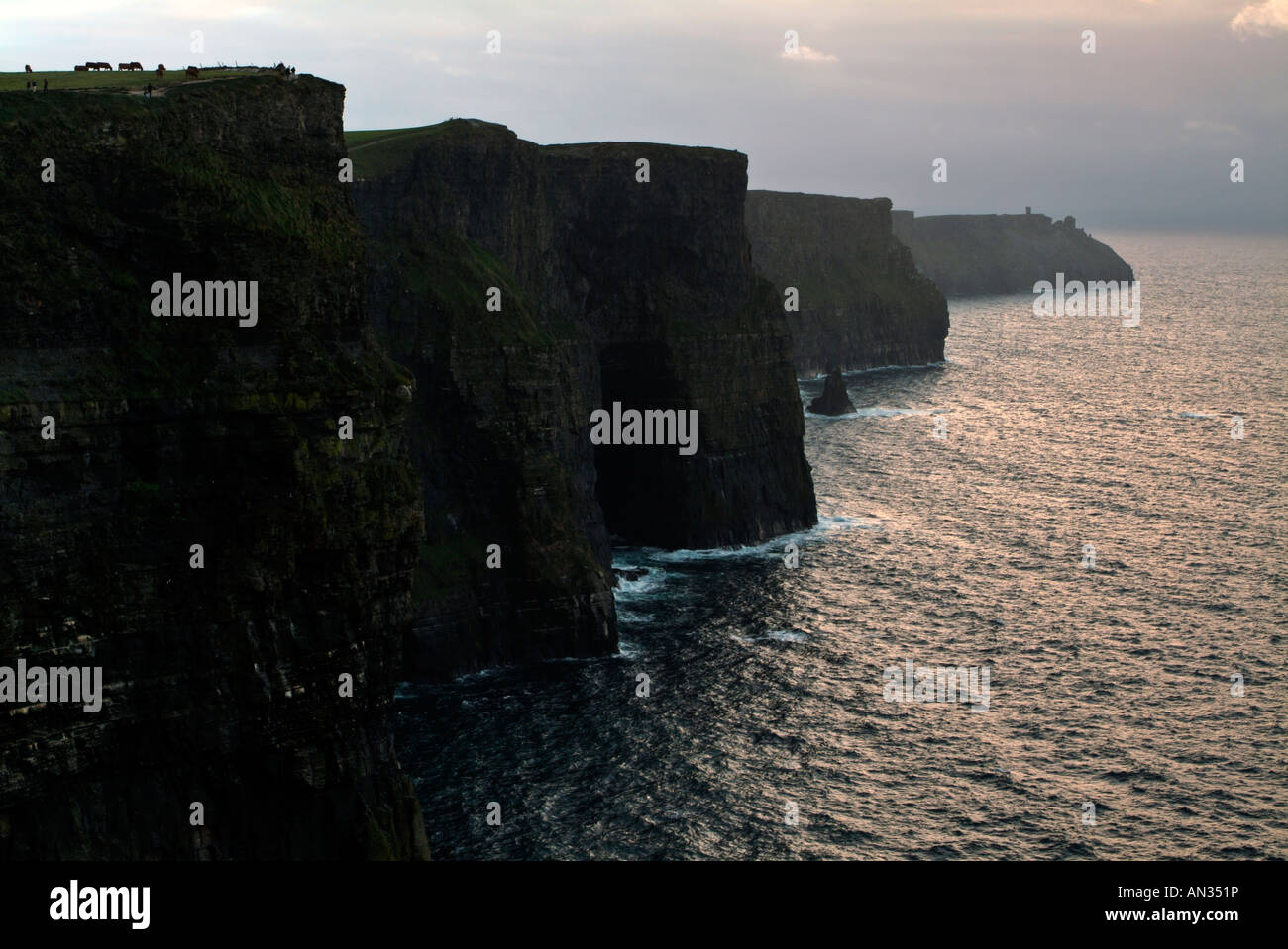 cliffs of moher on a murky stormy dull day county clare ireland Stock ...