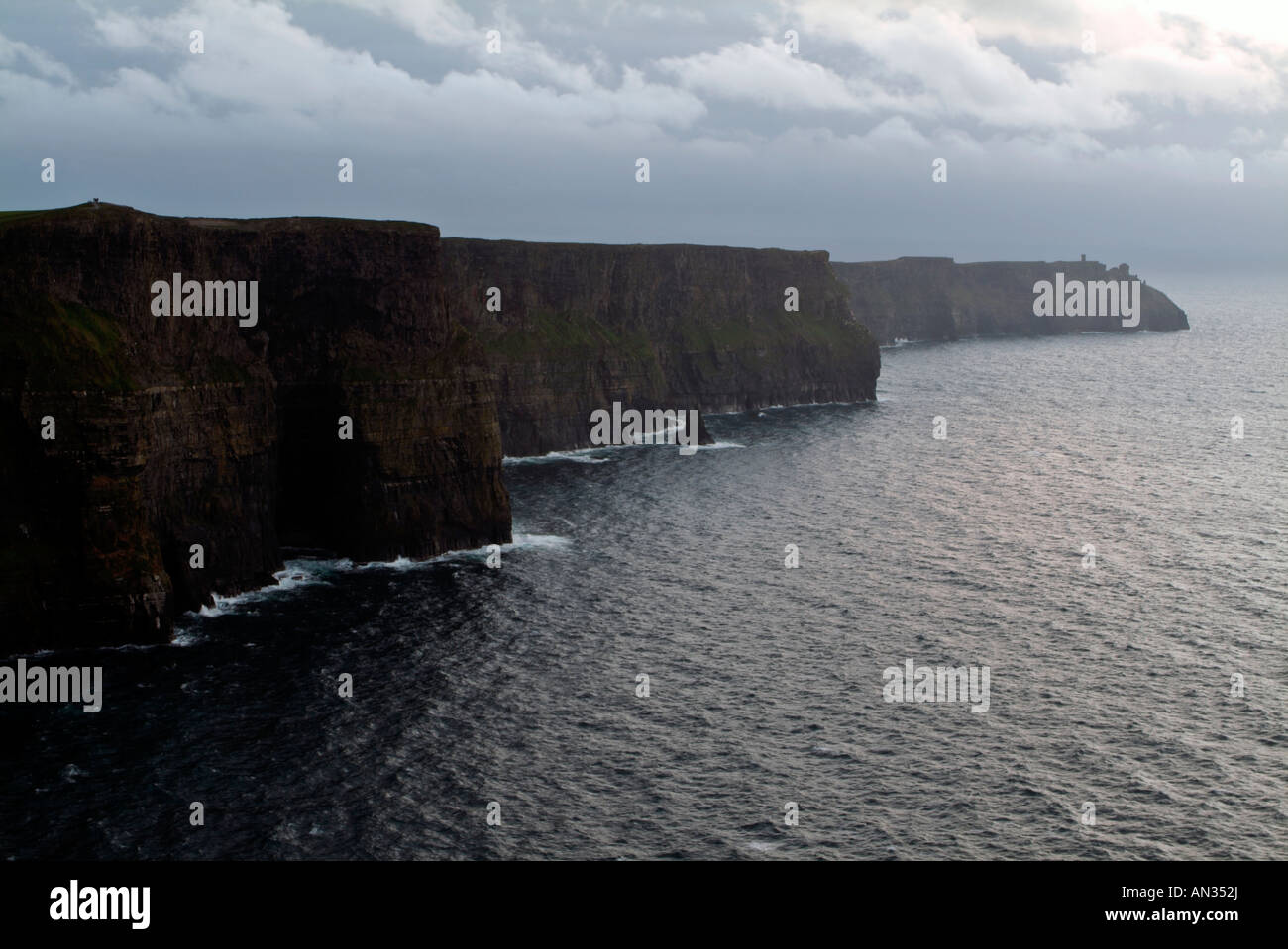 cliffs of moher on a murky stormy dull day county clare ireland Stock ...