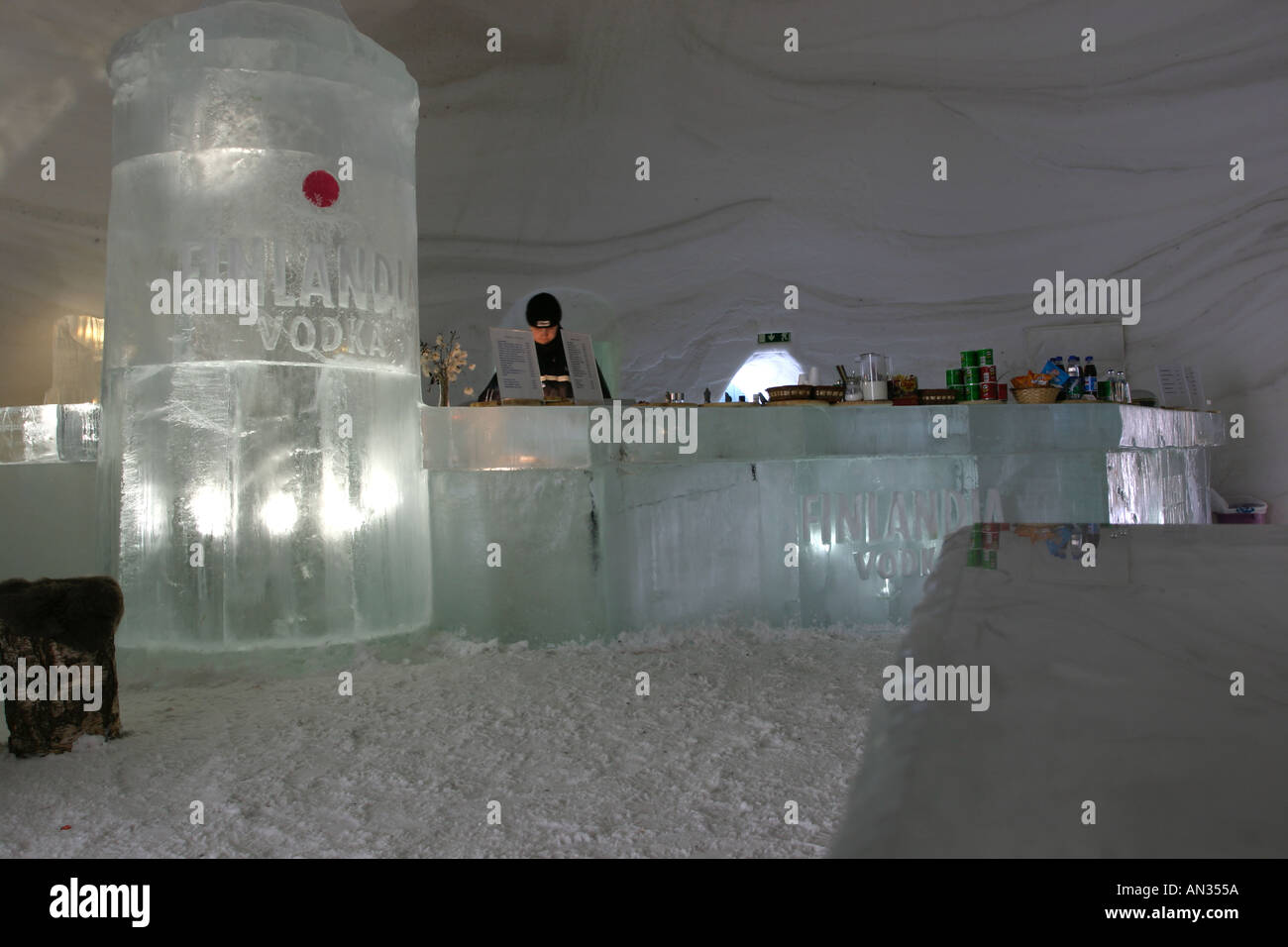 icy restaurant at the Snow castle Stock Photo - Alamy