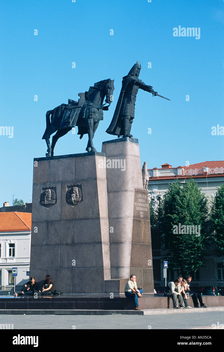 In Vilnius Lithuania the monument to Grand Duke Gediminas, the city's ...