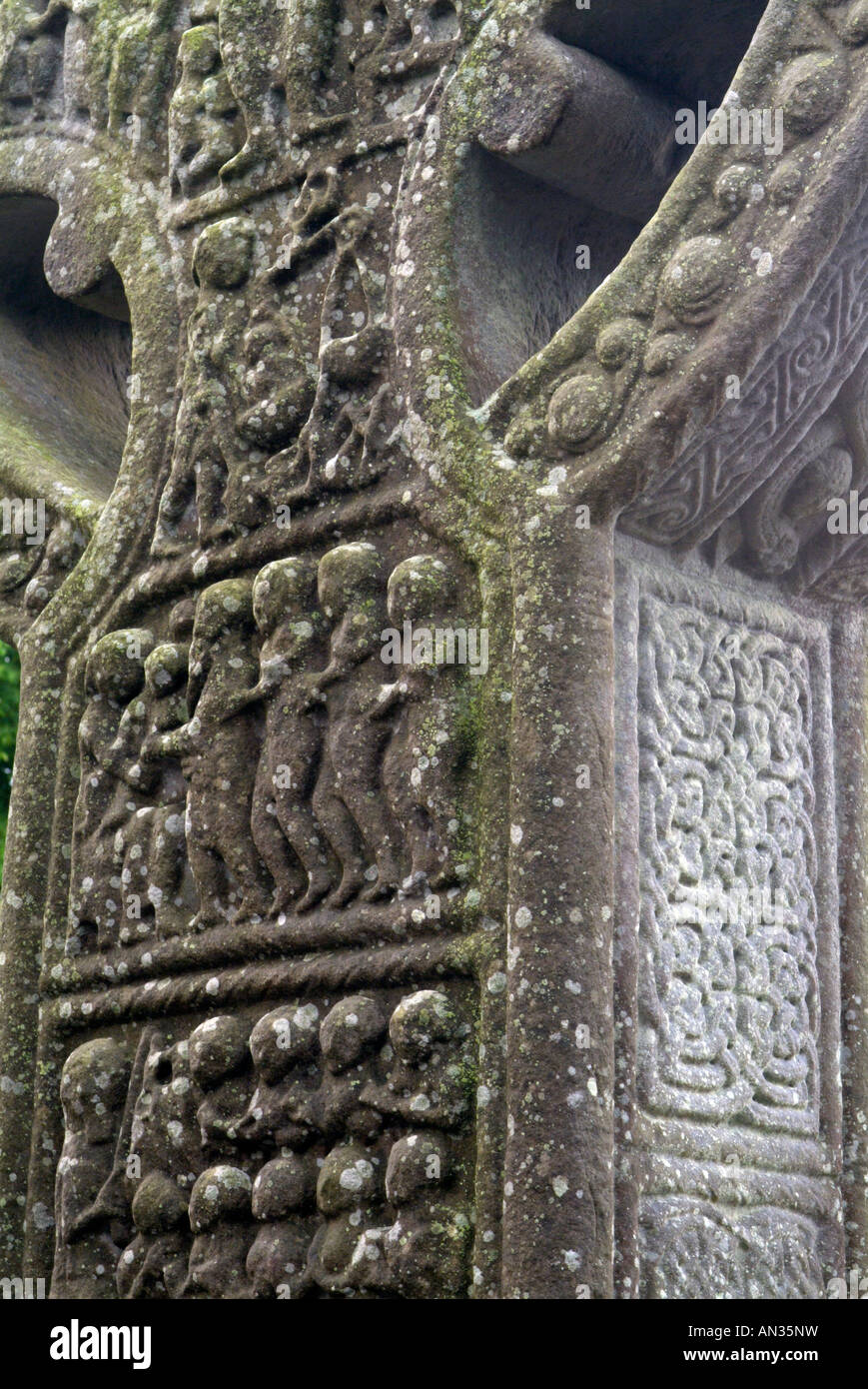 Closeup of the Cross of Muiredach a famous 10th century wheel head ...