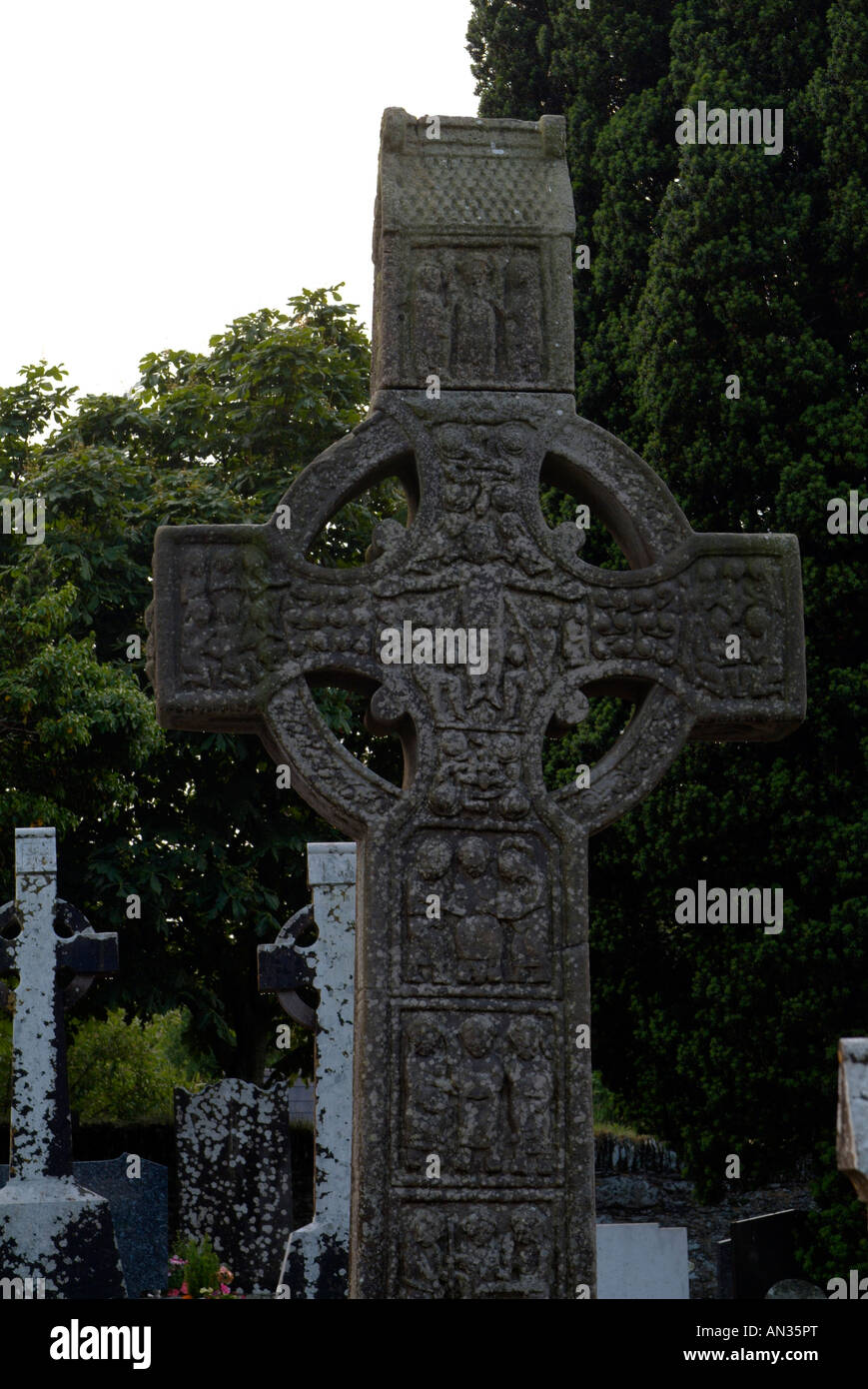 Closeup of the Cross of Muiredach a famous 10th century wheel head ...