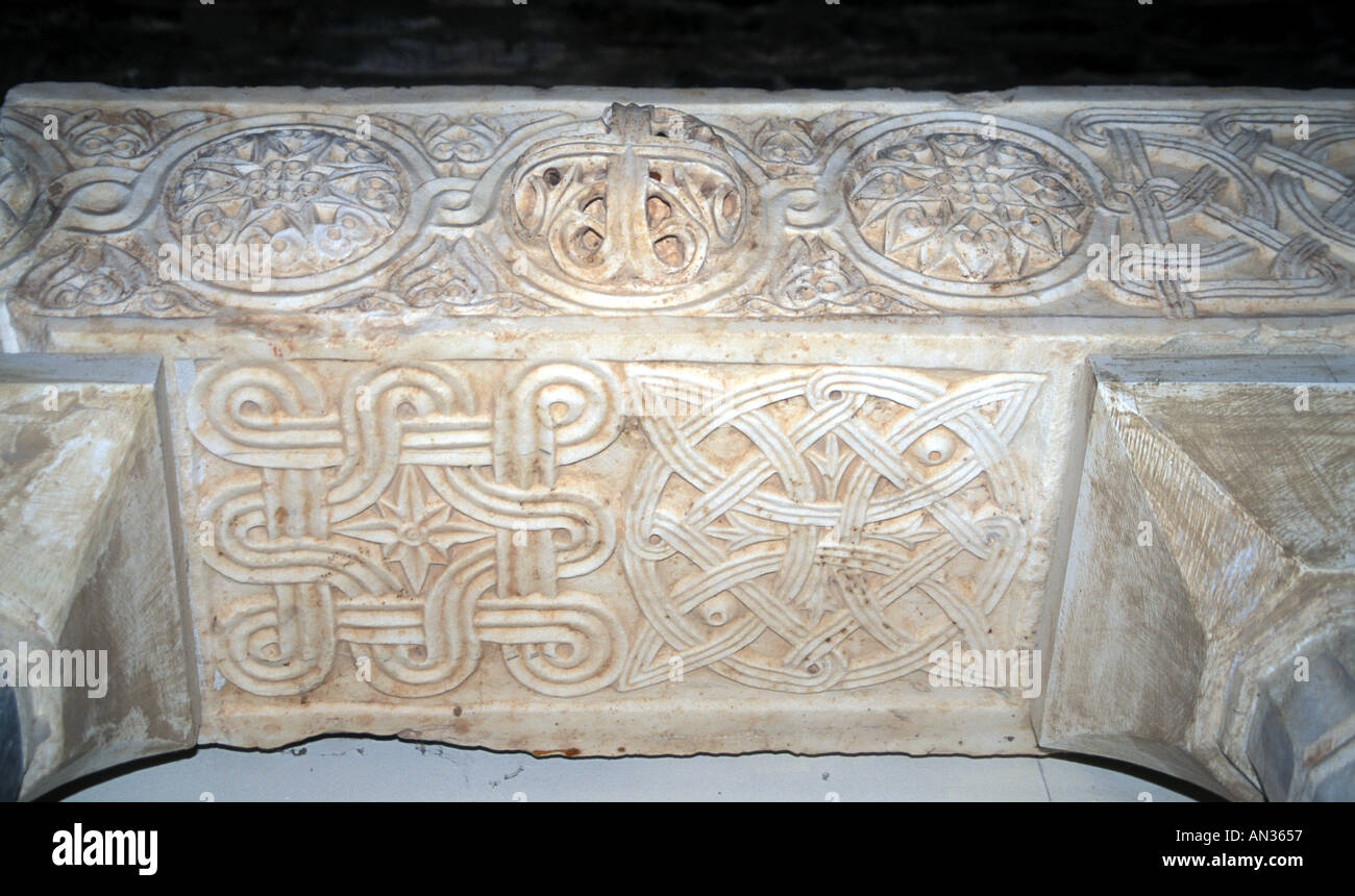 Celtic coptic designs in Byzantine monastery Stock Photo - Alamy