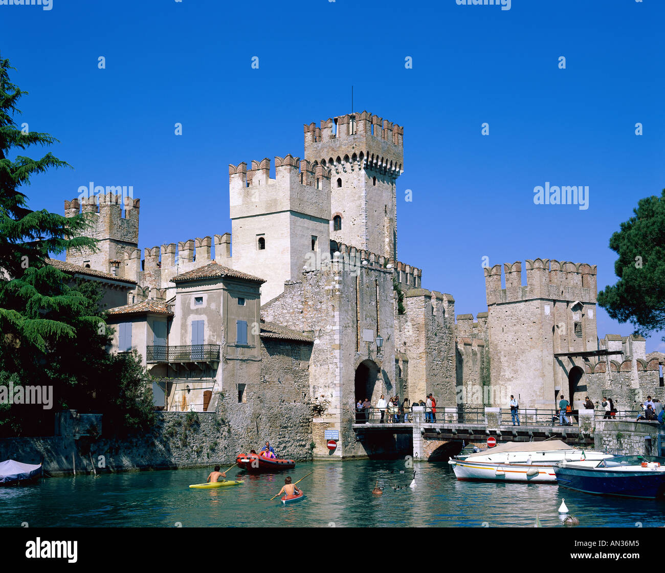 Lake Garda / Rocca Scaligera Castle, Sirmione, Veneto, Italy Stock ...