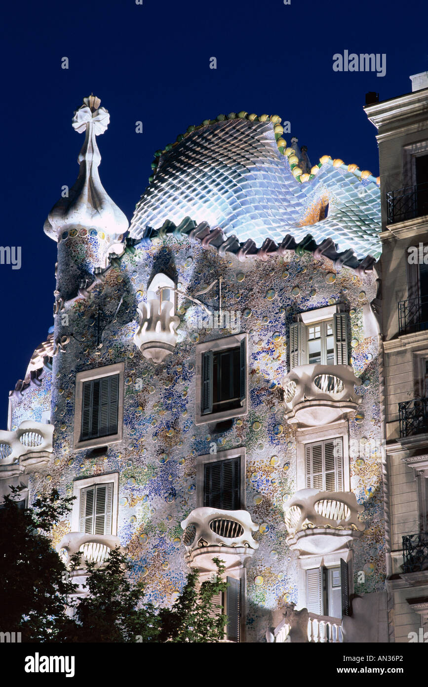 Casa Batllo / Night View / by Antoni Gaudi, Barcelona, Catalonia, Spain ...