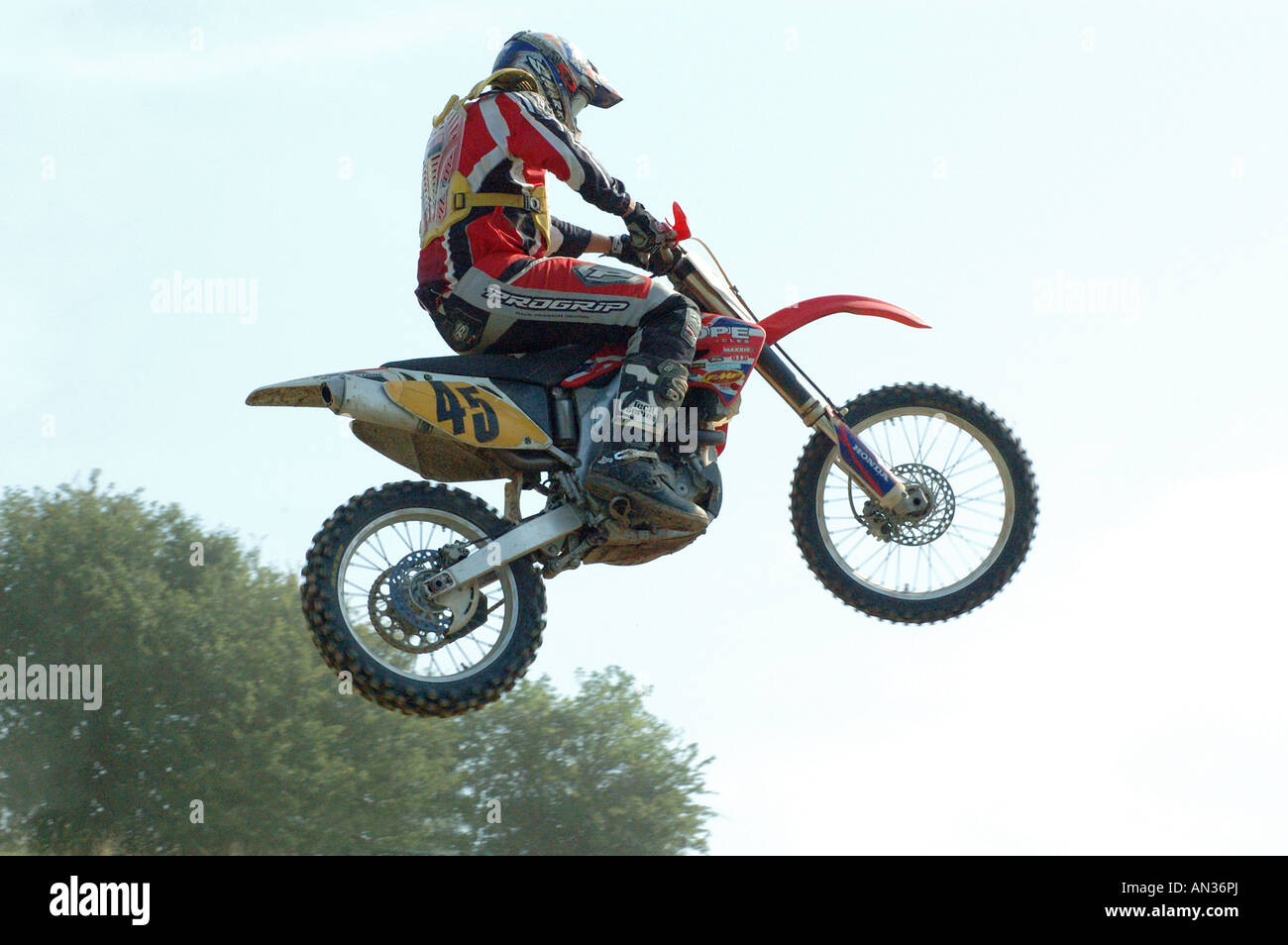 Motorcross Motorbike Jumping Stock Photo - Alamy