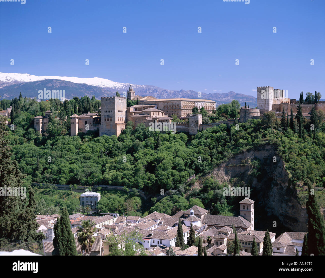 The Alhambra / Moorish Fortress Palace, Grenada, Andalusia, Spain Stock ...
