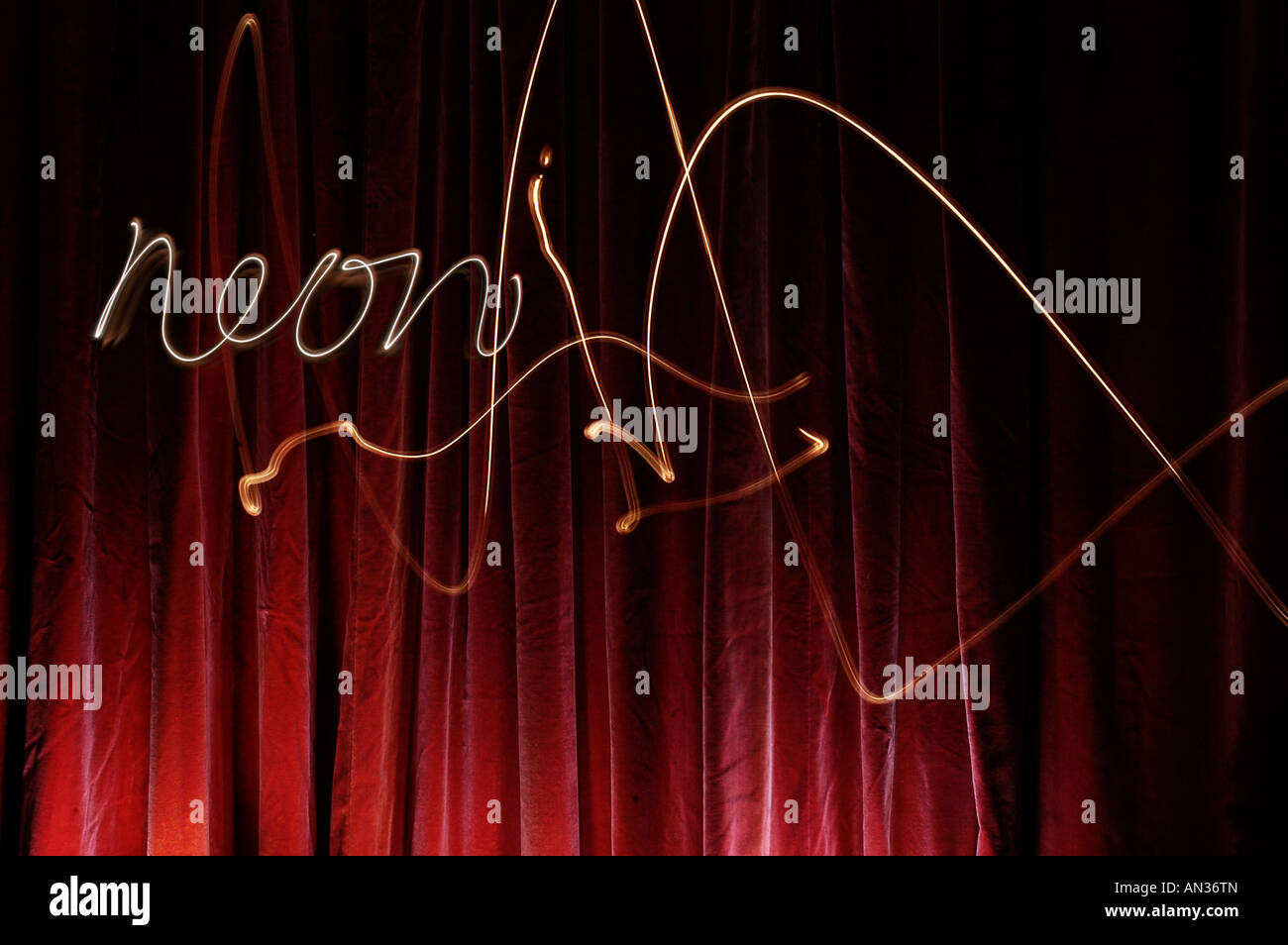 neon written in light Stock Photo - Alamy