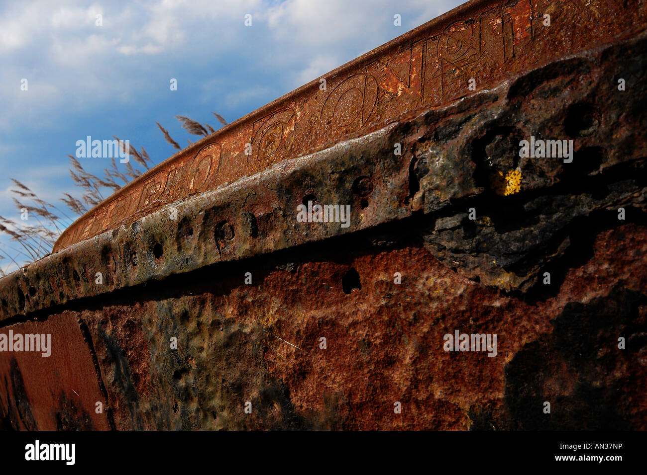 rusty barge hull Stock Photo - Alamy