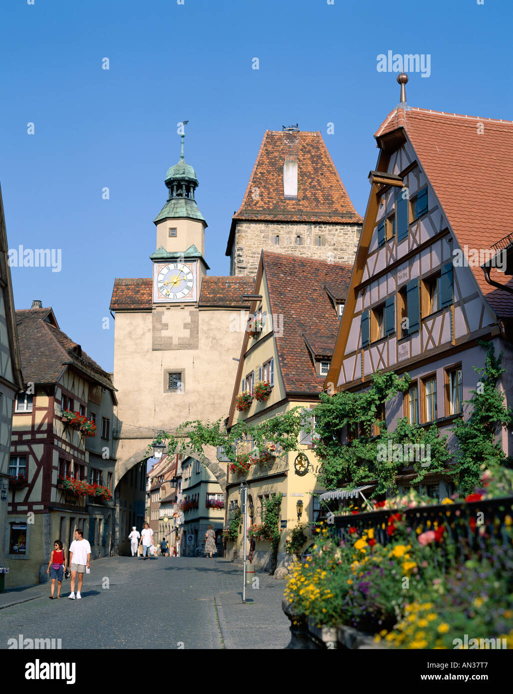 Street Scene, Rothenburg ob der Tauber, Baveria / Romantic Road ...