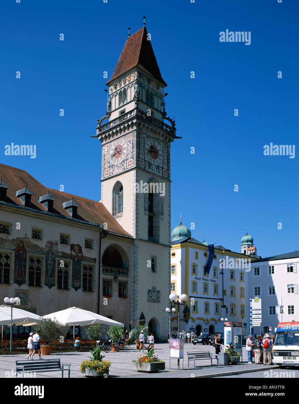 Town Hall (Rathaus), Passau, Baveria / Lower Baveria, Germany Stock ...