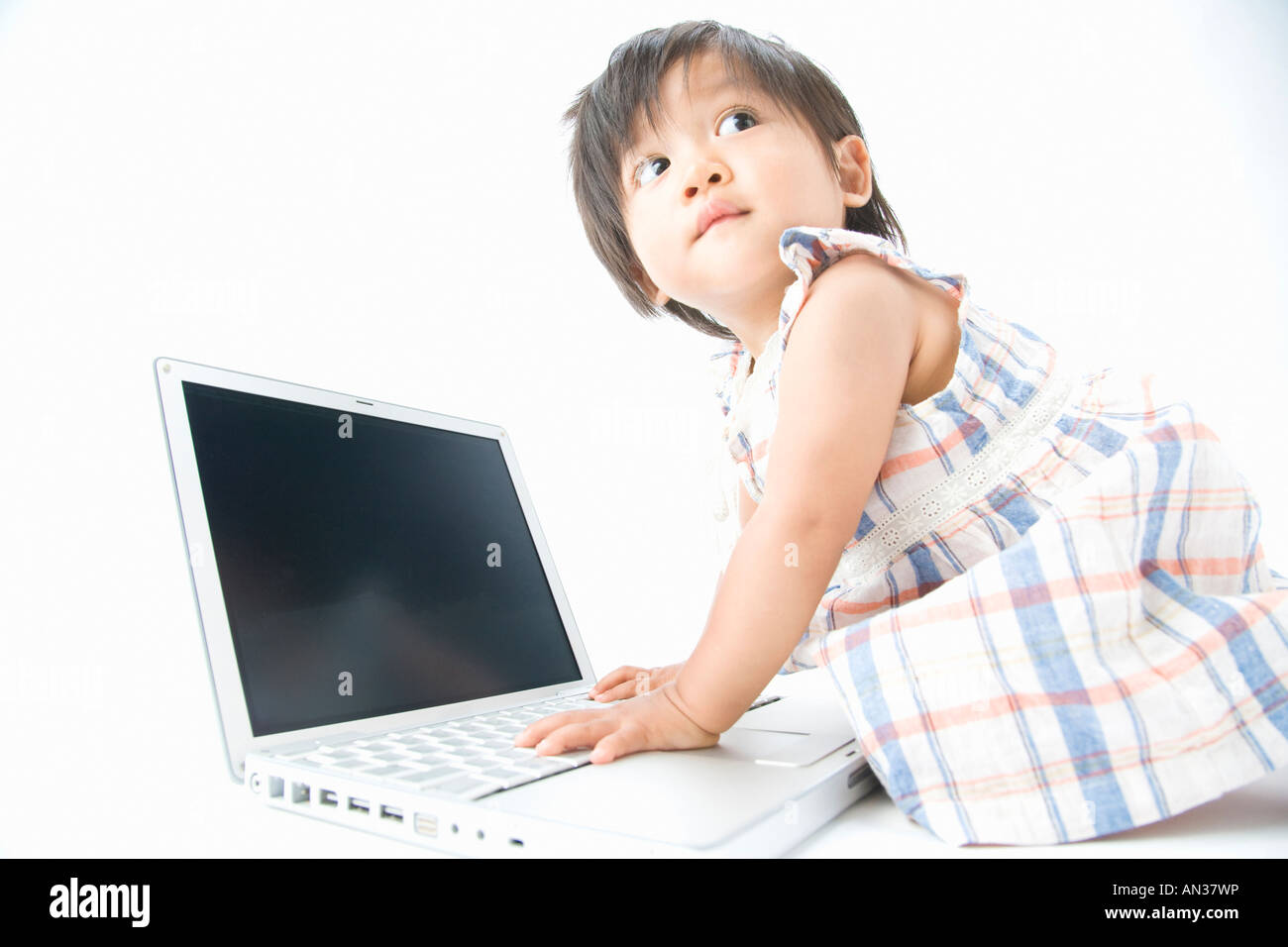 Japanese infant operating a PC Stock Photo - Alamy