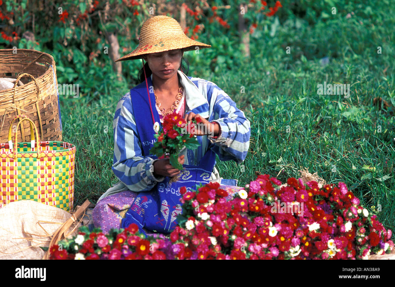 Myanmar inle lake flower hi-res stock photography and images - Alamy